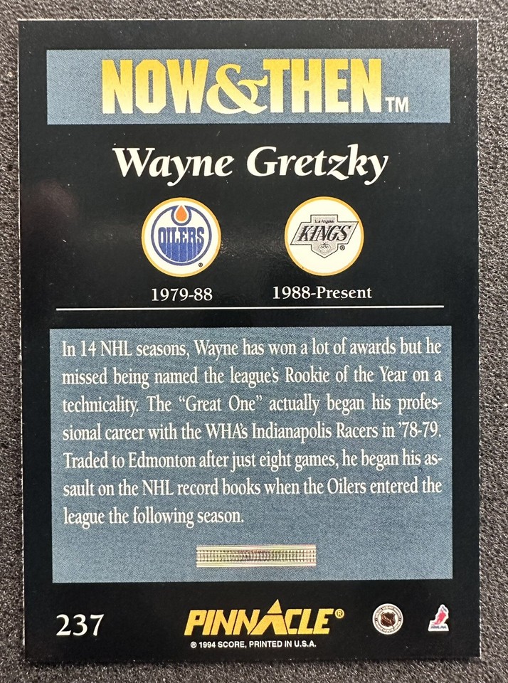 1993-94 Pinnacle #237 Wayne Gretzky MINT | eBay