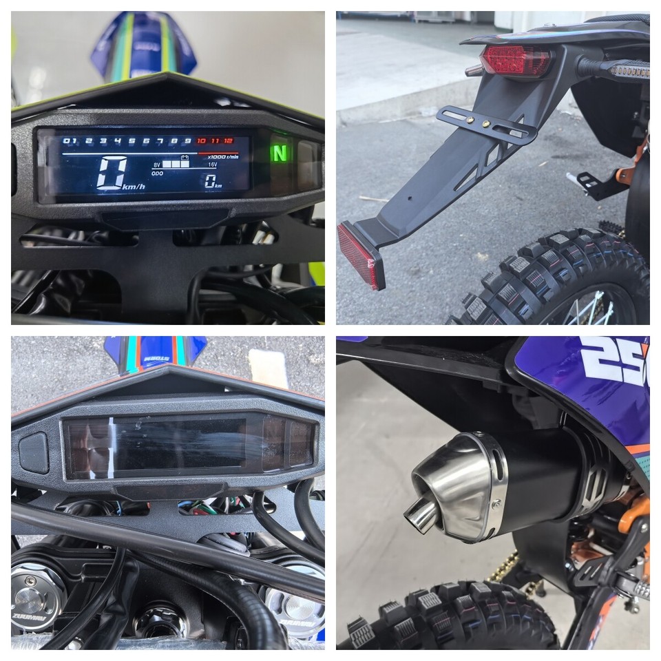 X-PRO Storm DLX 250 Dirt Bike with All LED Lights, 5-Speed Manual ...