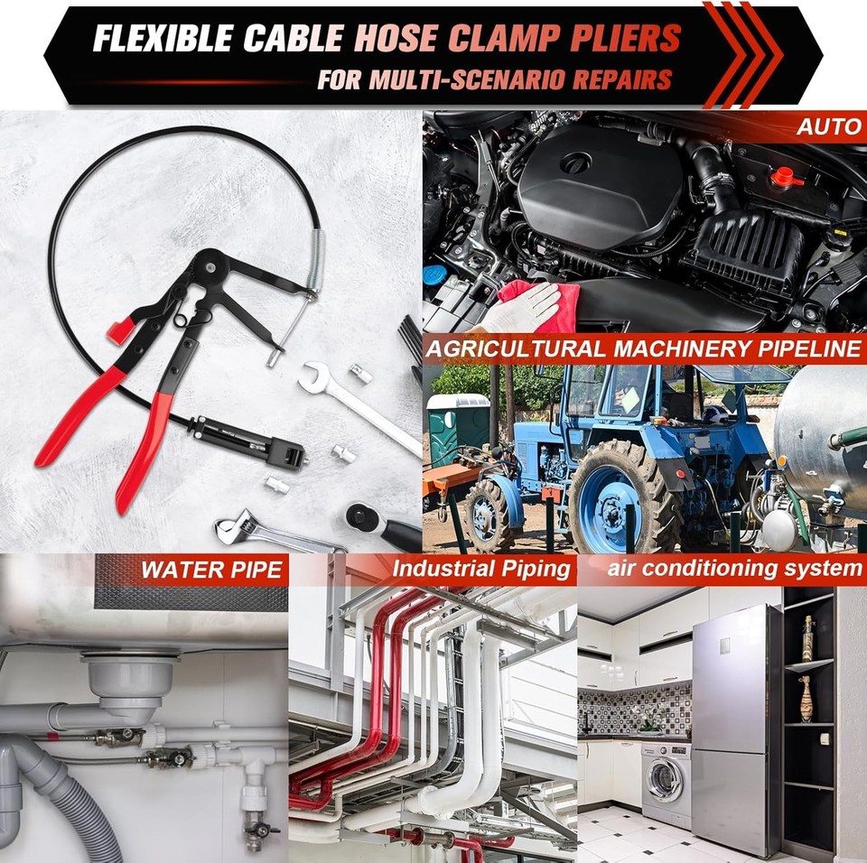 Radiator Cable-Type Flexible Hose Clamp Pliers, hose clamp tool with ...