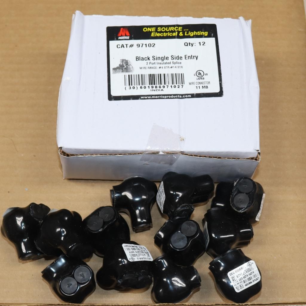 Box of 12 Morris 97102 Insulated Two Wire Single Side Entry Connector 4 ...