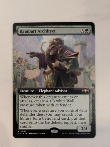 Rampart Architect (Extended Art) Rare MTG Tarkir Dragonstorm Commander ...