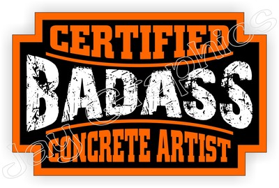 3pcs Bad Ass CONCRETE ARTIST Hard Hat Stickers Decals Helmet Badge ...