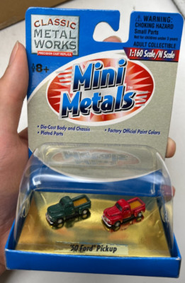 CMW N Scale Mini Metals 2 '50 Ford Pickup Trucks Train Trackside ...