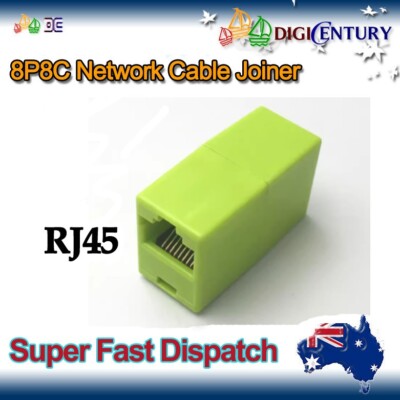 Light Green RJ45 8P8C Network Cable Joiner Plug Coupler Connector ...