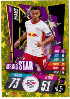 TYLER ADAMS RS6 RISING STAR 2020-21 TOPPS MATCH ATTAX UEFA Champion's ...