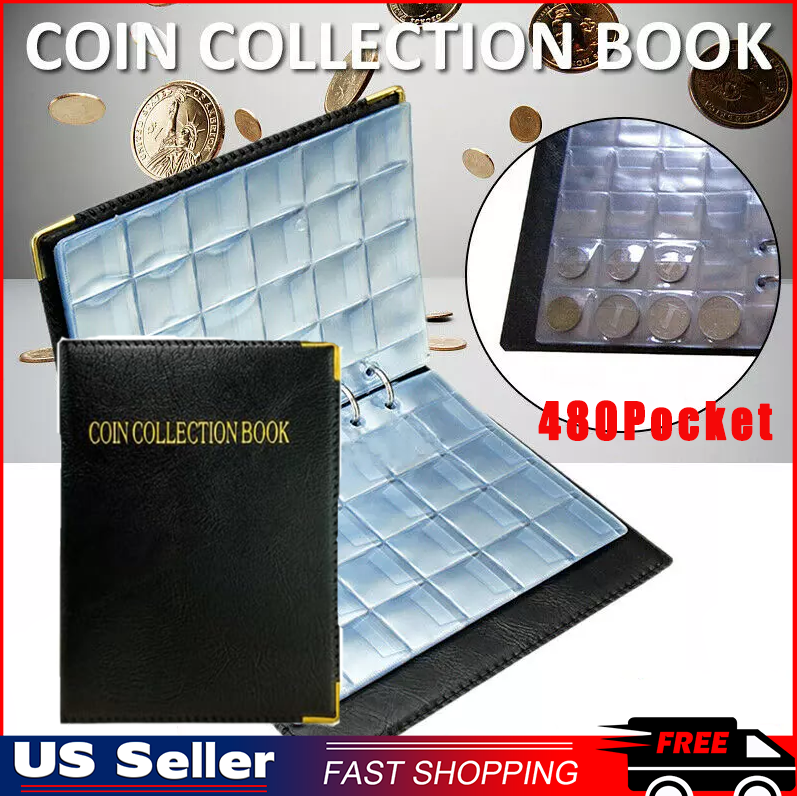 480Pocket ~Coin Collection Storage Book Album Money Holder~Coins Folder ...