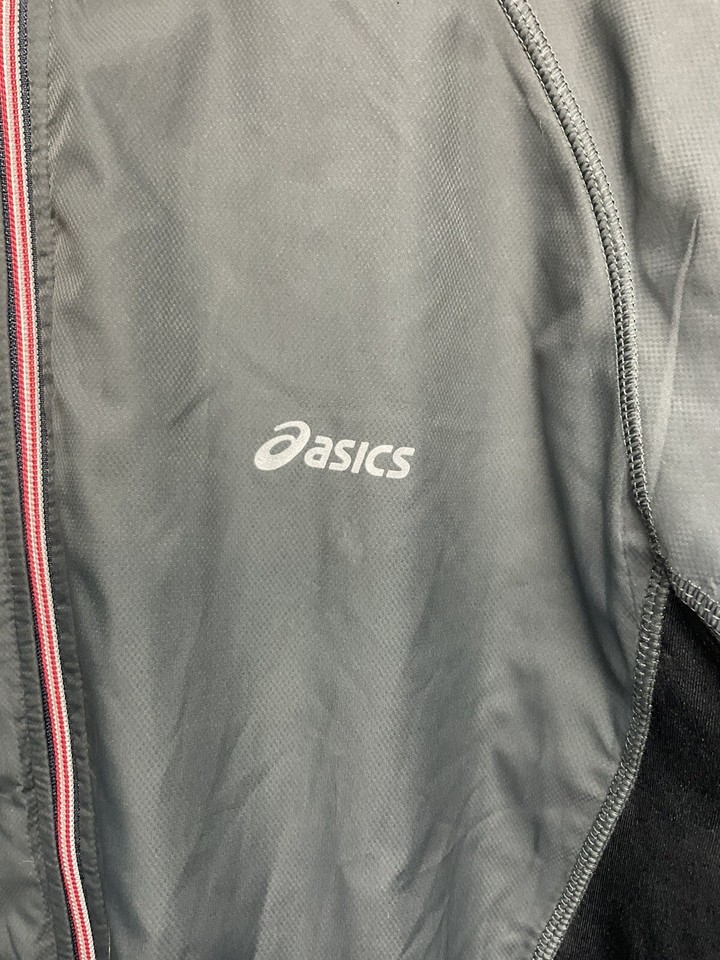Asics Full Zip Running Jacket Men’s Large Inner Wrist Cuffs Thumb Holes ...