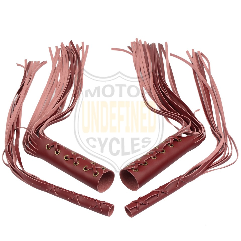 Motorcycle Brake Lever Fringe Cover Leather Hand Grips Tassel For ...