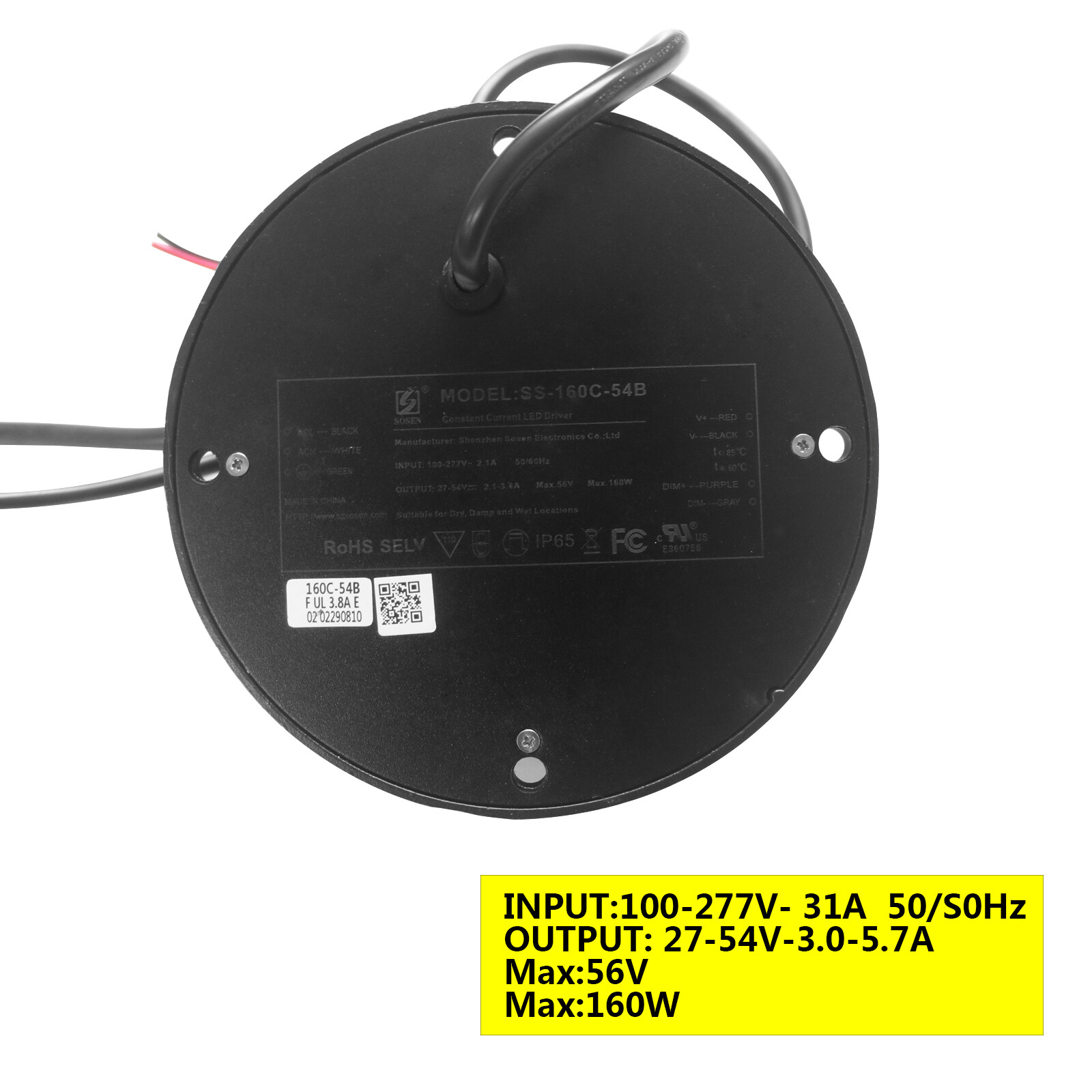 SOSEN UFO LED High Bay Driver SS-160C-54B 150W/SS-240C-54B 240W Power ...