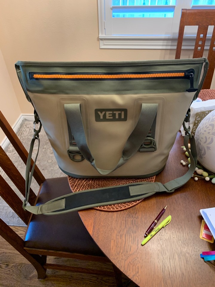 YETI Hopper Two 20 Soft Cooler Zip Top Field Green Tan Orange Zipper | eBay