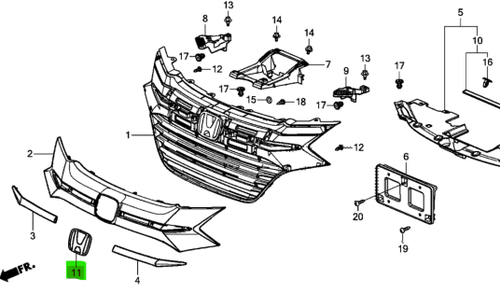 2003-2015 Genuine Honda Accord Fit Civic CR-V HR-V Front Emblem ...