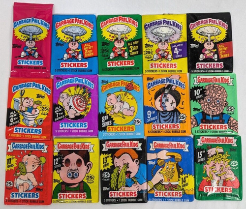 15x Topps Garbage Pail Kids Original 2nd-15th Series + OS1 UK Mini Wax ...