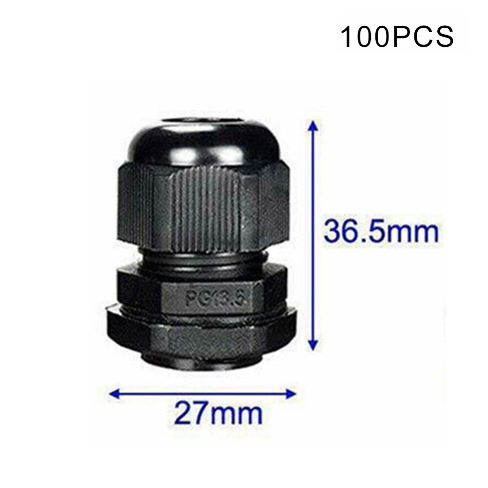 100PCS Waterproof Nylon Cable Gland Kit IP68 Joints Adjustable Locknut ...