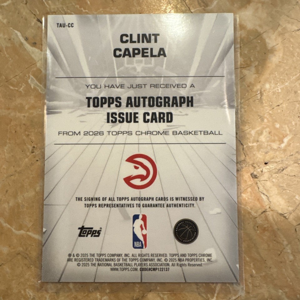 2025-26 Topps Chrome Basketball Clint Capela /25 Autograph SSP RARE ...
