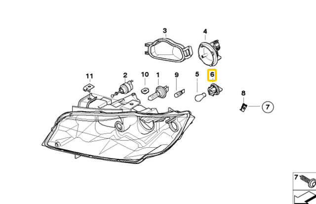 OEM BMW E90 E91 F30 F31 F35 BULB SOCKET FOR TURN SIGNAL 7159570 ...