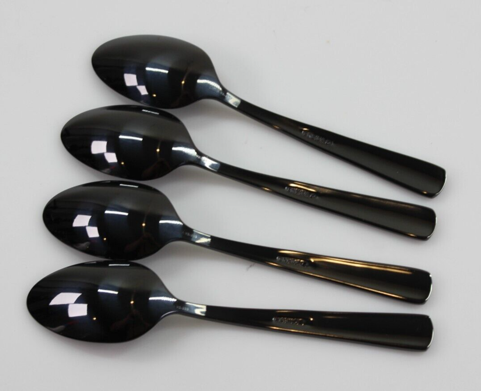 Oneida China Stainless - APTITUDE Glossy Midnight - Teaspoon, Set of 4 ...