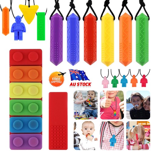 Sensory Chew Stick Necklace Biting Teeth Autism ADHD Kid Baby Oral ...