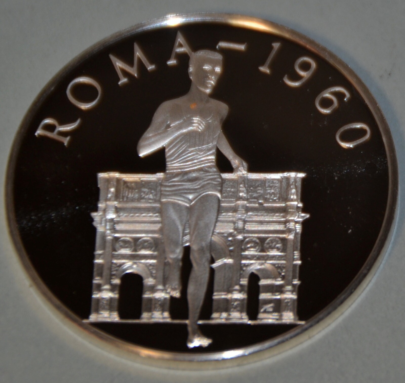 ROMA 1960 ABEBE BIKILA - HISTORY OF THE OLYMPIC GAMES .925 SILVER MEDAL ...