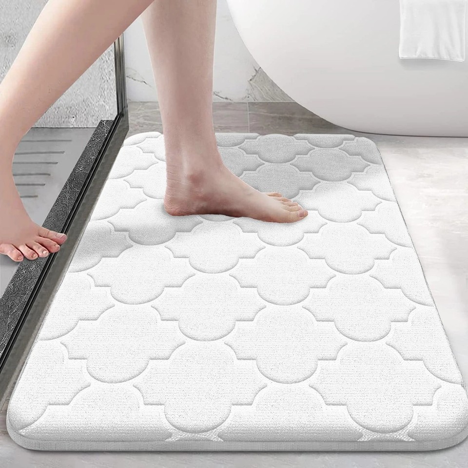 Super Water Absorbent Soft Memory Foam Bath Mat Non-Slip Bathroom ...