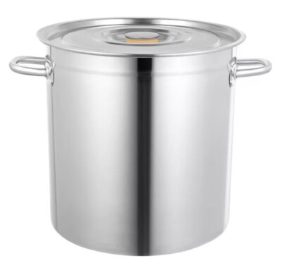 35L Large Stainless Steel Deep Stock Pot with Lid Catering Saucepan ...