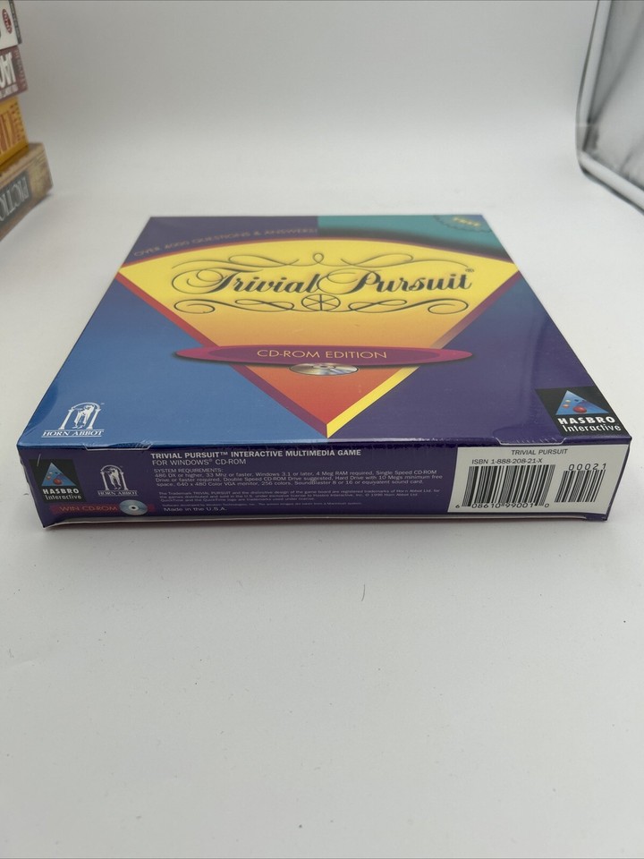 Trivial Pursuit (PC, 1996) 4000 Questions Answers Big Box PC Game - New ...