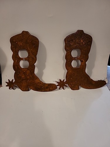 Set of Two Metal Cowboy / Cowgirl Boot Electrical Outlet Wall Plates ...