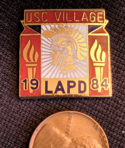1984 Los Angles Olympics USC Village LAPD Police USC Trojans pries Pin ...