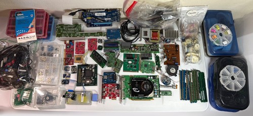 HUGE Lot of PC Computer Parts • RAM Wire Components Network Card & more ...