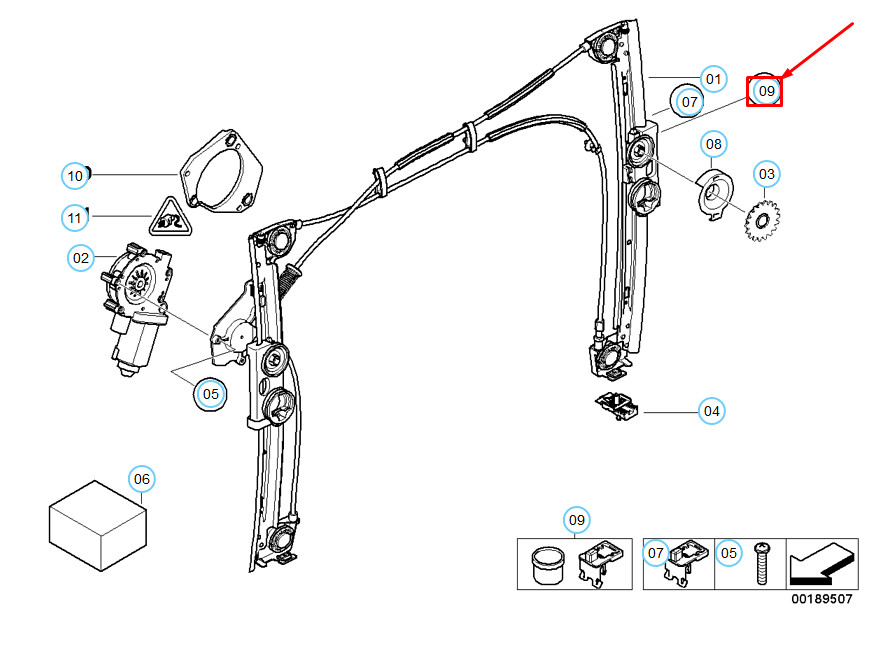 NEW MINI R50 POWER WINDOW REGULATOR LIFTER REPAIR KIT 51337177925 ...