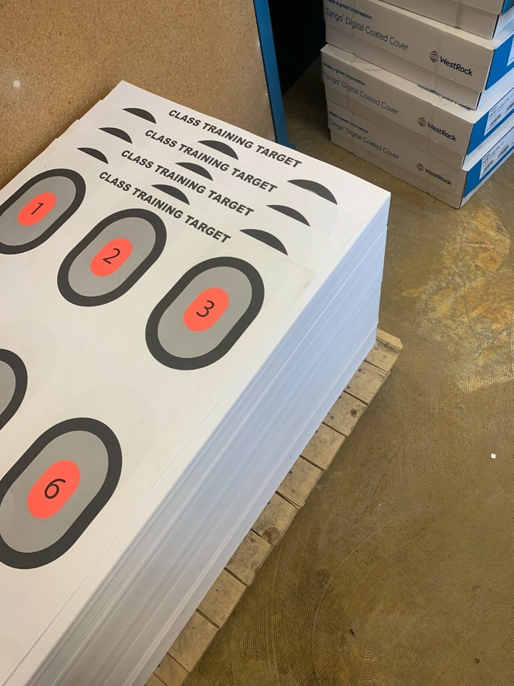 25 Shooting Paper Targets Gun Range Rifle Handguns Firearms 9 Up Ovals ...