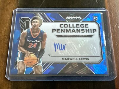 2023-24 Panini Prizm Draft Picks Maxwell Lewis BLUE ICE Penmanship AUTO ...