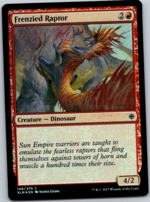 Magic the Gathering Foil Frenzied Raptor Ixalan MTG Free Shipping! | eBay