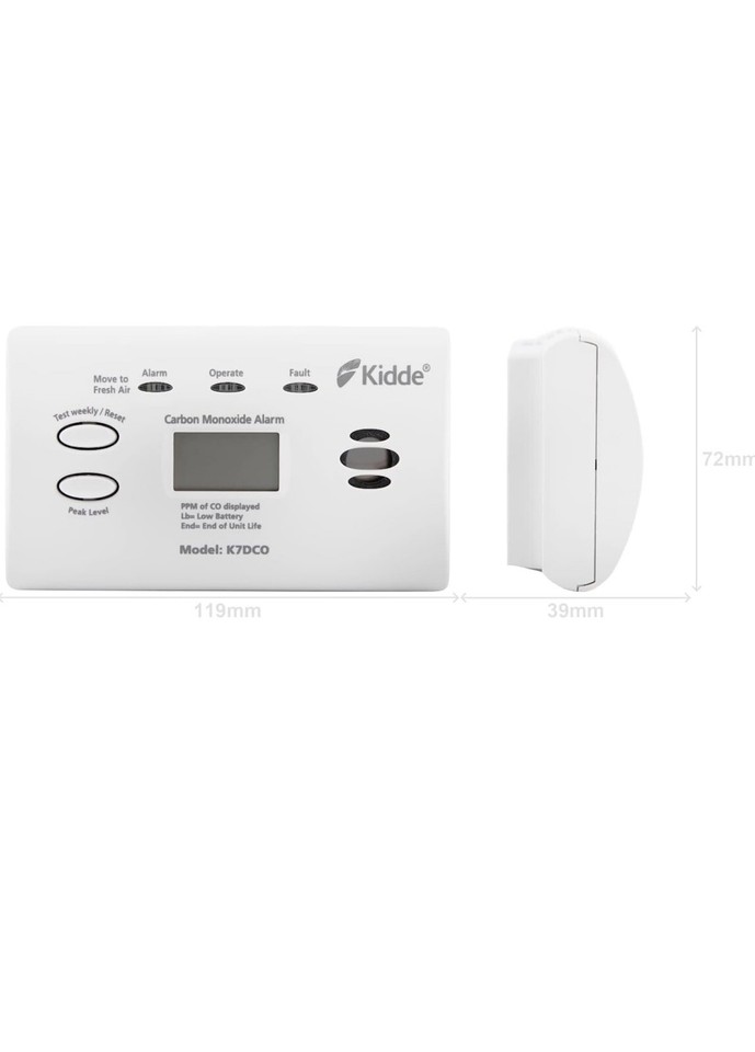 Kidde Digital Carbon Monoxide Alarm - White (K7DCO) | eBay UK