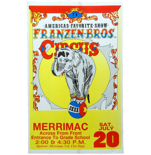 Vintage Franzen Brothers Circus Poster Merrimac Wisconsin Balancing ...