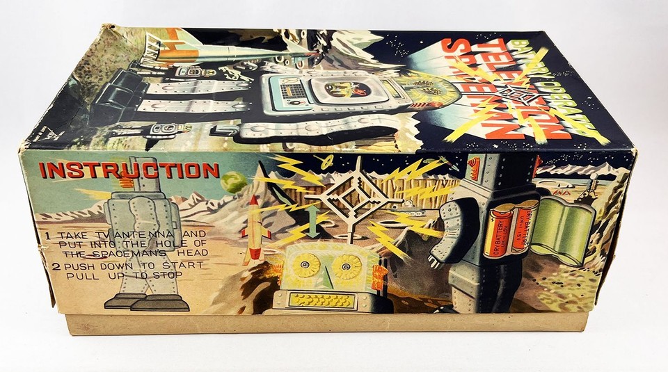 Robot - Television Spaceman Mécanique à Piles en Tôle - Alps 1965 ...