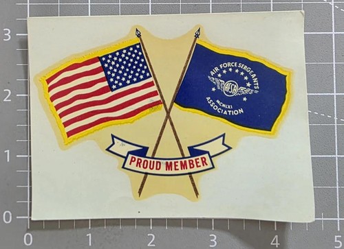 1960s Air Force Sergeants Association Proud Member Decal Sticker 4.5" x ...