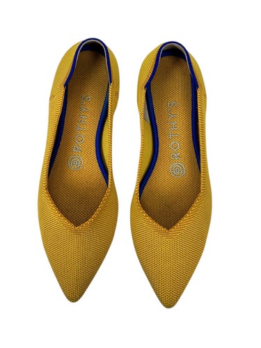 Rothys Flats The Point Pointed Toe Womens 7 Mustard Yellow Ballet Flats ...