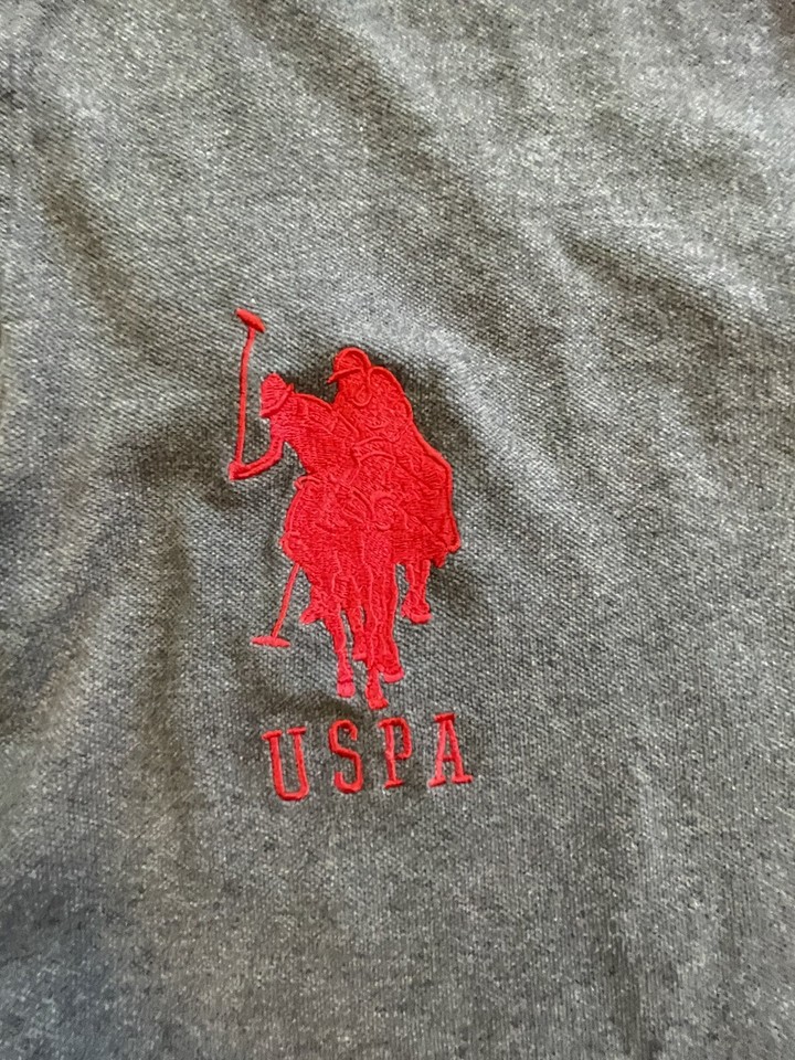 US Polo Assn. Men's XXL Grey Big Red Pony Logo Short Sleeve Polo 2XL ...