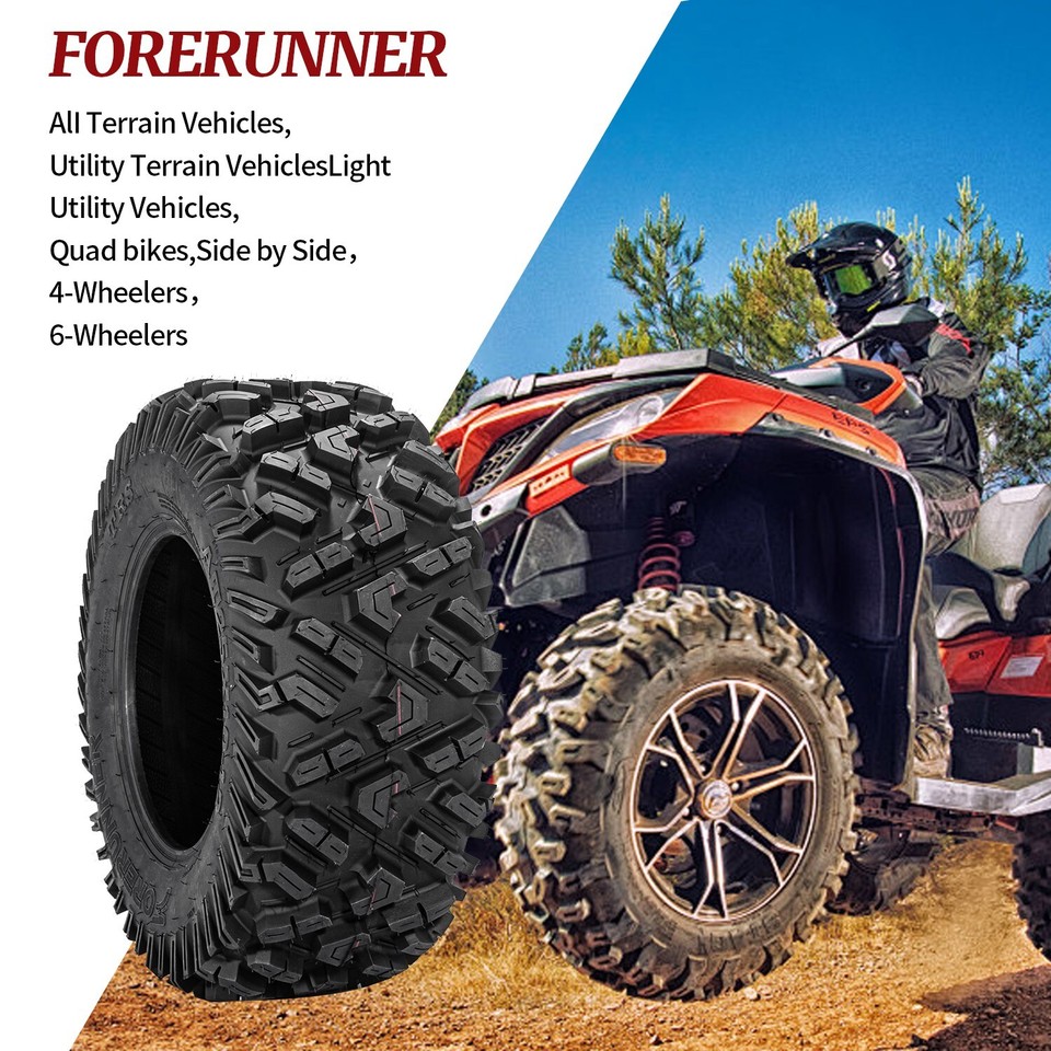 "2 25x10-12 6Ply ATV UTV Tires Rear Wheel All Terrain Mud Tyres | 2 ...