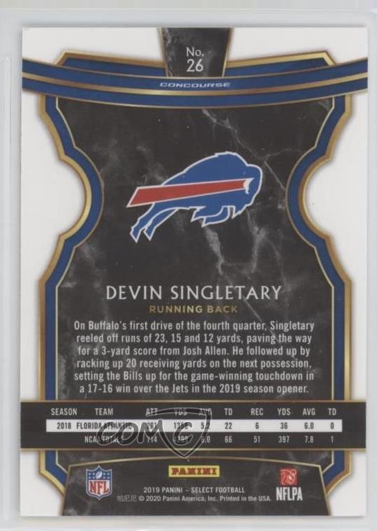 2019 Panini Select Concourse Devin Singletary #26 Rookie RC 06gz | eBay