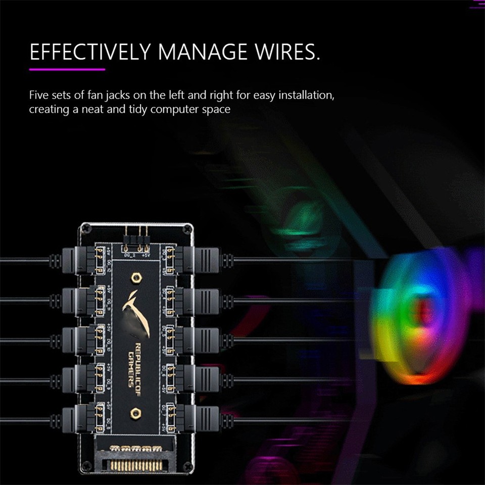 3Pin ARGB RGBW Cable for ASUS AURA SYNC RGB 10 Hub Splitter SATA LED ...