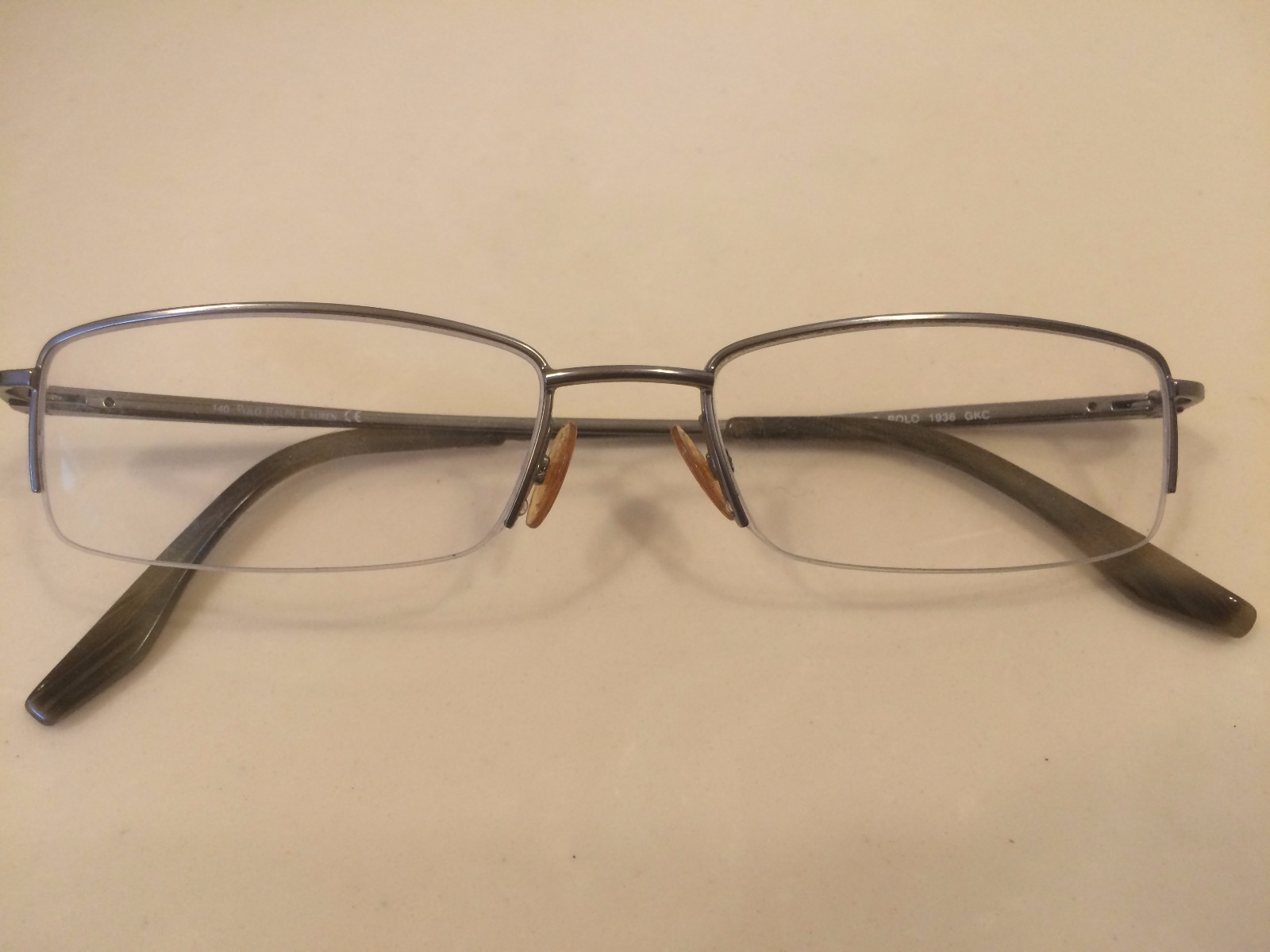 Ralph Lauren Polo Chrome Eyeglasses 1936 GKC 50-17-140 Half Rimless | eBay