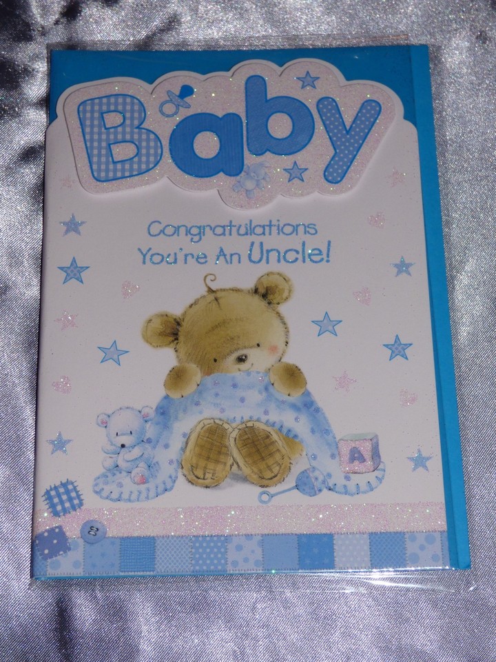 CONGRATULATIONS ON BECOMING AN AUNTIE UNCLE CARD NEWBORN NEPHEW OR ...