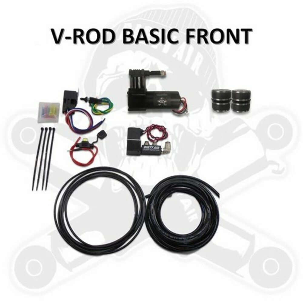 Dirty Air Harley Front Air Ride Shocks 49mm Suspension Kit Package V ...