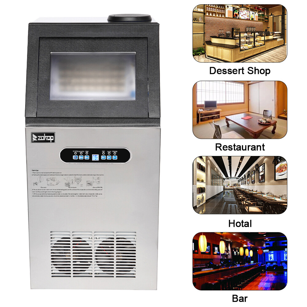 110lb Built-in Commercial Ice Maker Stainless Steel Bar Restaurant Cube ...