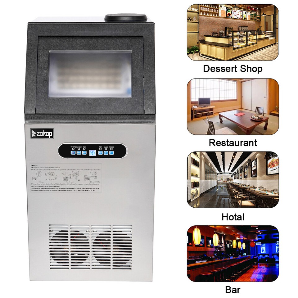 110lb Built-in Commercial Ice Maker Stainless Steel Bar Restaurant Cube ...