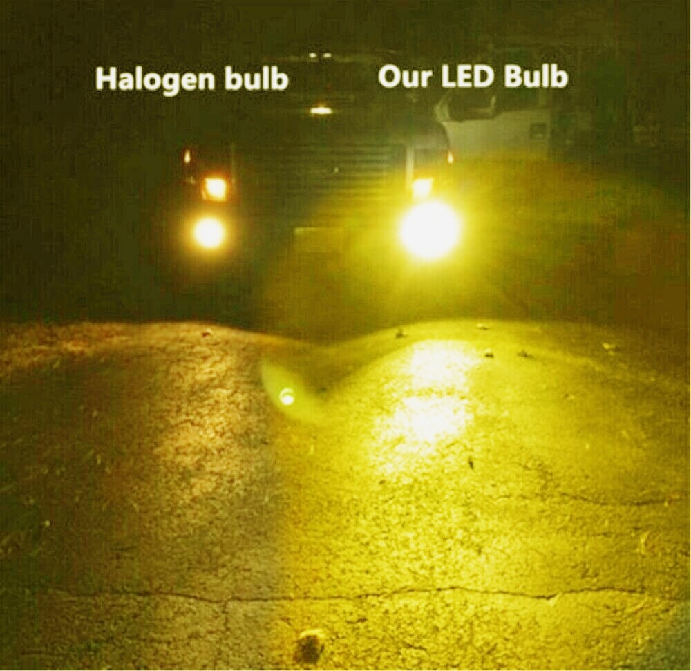 2x HB4 9006 12V 100W 3000K Yellow LED Car Fog Lights Lamp Globes Bulbs ...