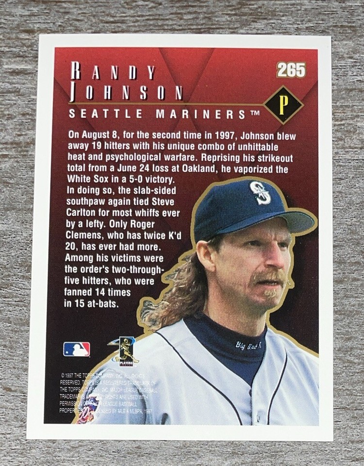 Randy Johnson 1998 Topps Mariners #265 *H279* | eBay