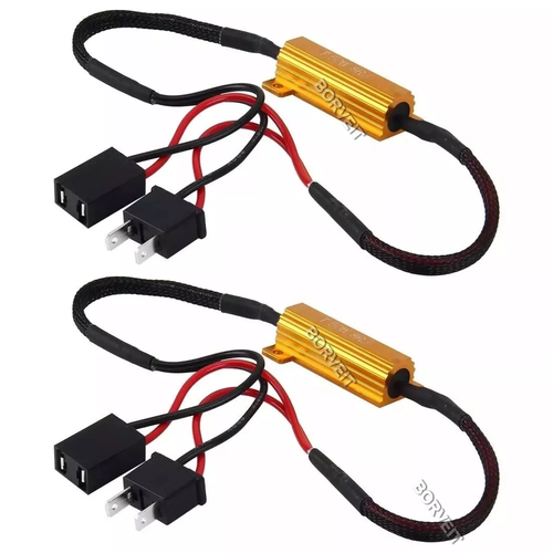 2x H7 LED DRL Fog Light Canbus 50W 6Ohm Load Resistor Wiring Canceller ...