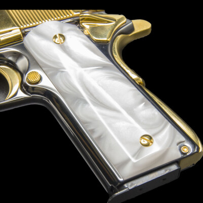1911 White Pearlized Polymer Ambi Safty Cut Grips - Full Size - THE ...